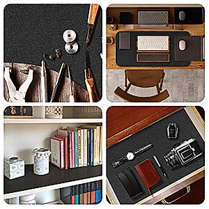 WochiTV Shelf Liner for Cabinets, Drawer 17.5 x 236 inches, Non Adhesive Non Slip Foam Rubber Mat for Kitchen, Pantry, Bathroom, Cupboard, Garage, Closet, Shelves, Drawer, Tool Box, Black