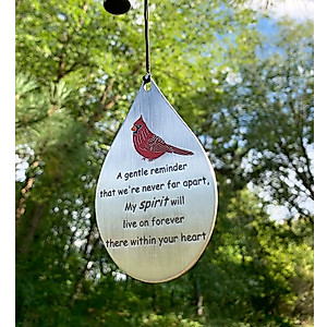 Memorial Cardinal Wind Chime Gift Large 34 inch Deep Tone Gifts After the Loss of a Loved One for Outdoor Porch Patio Windchimes or Memorial Gardens