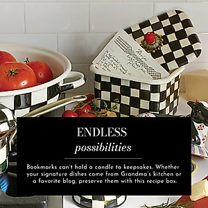 MACKENZIE-CHILDS Royal Check Enamel Recipe Box, Cute Recipe-Card Box
