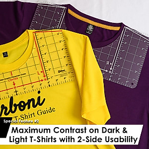 Standard Size - Tshirt Ruler Guide for Vinyl Alignment, T Shirt Rulers to Center Designs, T Shirt Ruler Alignment Tool Placement, Tshirt Guide Ruler Tool for Heat Press, Tee Shirt Ruler for Cricut