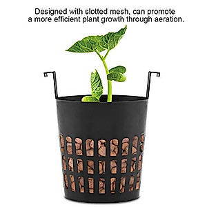 ViaGasaFamido Pack of 10 Plant Baskets Set, Heavy Duty Round Hanging Garden Planting Mesh Net Pot with Hooks for Orchids, Aquaponics, Aquaculture, Hydroponics, Lightweight, Breathable