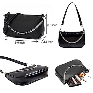 Kehpish Crossbody Bag for Women Leather Chain Strap Side Shoulder Handbag With Coin Purse Pouch, 3 Removable Shoulder Straps