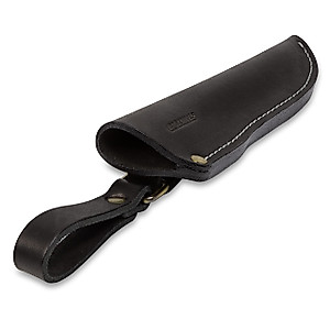 BPS Knives - Belt Knife Sheath - Black Leather Sheath for Mora Garberg - Sheath with Belt Loop for Vertical Carry of Fixed Blade Knife - Free Suspension Leather Case
