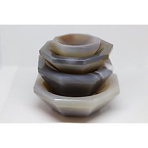 LAB4US Agate Mortar and Pestles Set ID 80mm Natural Agate Grinder for Lab Grinding Polished Brazilian Agate Internal Diameter 80mm, External Diameter 100mm; Depth 24mm; Hardness 7-7.2(80mm)