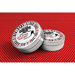 Hockey Valentine Party Favor Sticker Labels for Boys, 40 2" Party Circle Stickers by AmandaCreation, Great for Classroom Valentines, Envelope Seals, Gifts & Treats