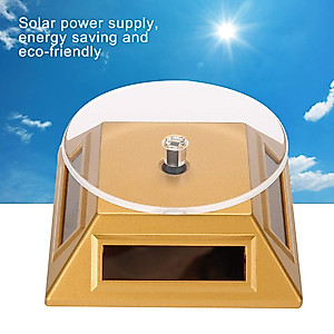 Antilog Jewelry Display Stand, Solar Showcase 360 Degrees Turntable Rotating Watch Phone Jewelry Organizer Display Stand(Gold)