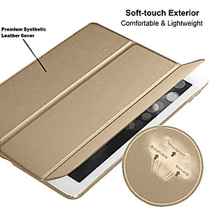 DuraSafe Cases for iPad 7th 8th 9th Gen 2019/2020 / 2021-10.2 Inch [ iPad 9 8 7 ] MW762LL/A MW742LL/A MYLC2LL/A MYL92LL/A MYLA2LL/A MK2K3LL/A Ultra Slim Auto Sleep/Wake PC Cover - Gold