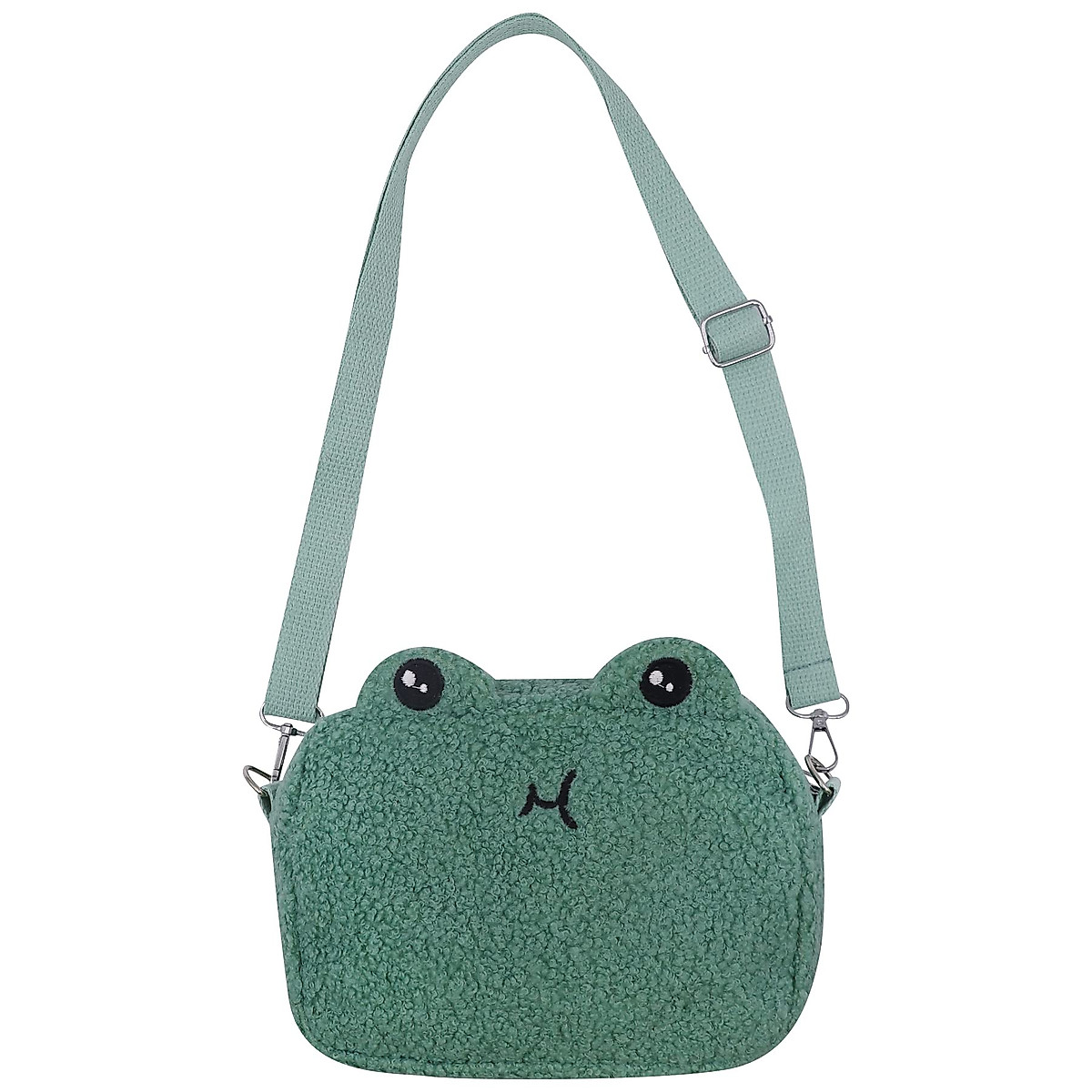 MOSSTYUS Cute Animal Plush Purse for Women kawaii Frog Purse for Girls Shoulder Handbag Crossbody Purse Messenger Bag,Green