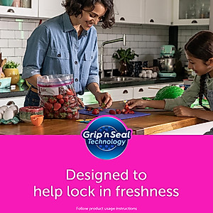 Ziploc Gallon Food Storage Bags, Grip 'n Seal Technology for Easier Grip, Open, and Close, 19 Count