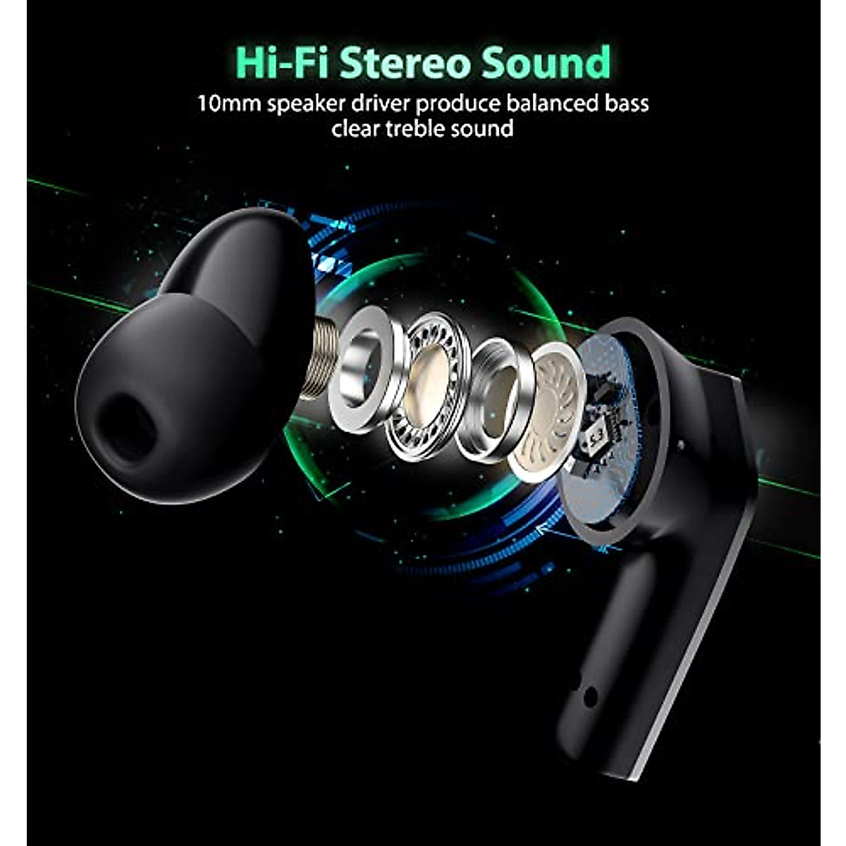 Bluetooth 5.3 Wireless Earbuds in-Ear Headphone for iPhone 14 Pro Max 13 Samsung Z Fold 4 Flip 3, Noise Cancelling Mic Bass Sound Sport Headset for iPad 10 Galaxy S23 S22 S21 Pixel 7 Pro 6 Oneplus 11