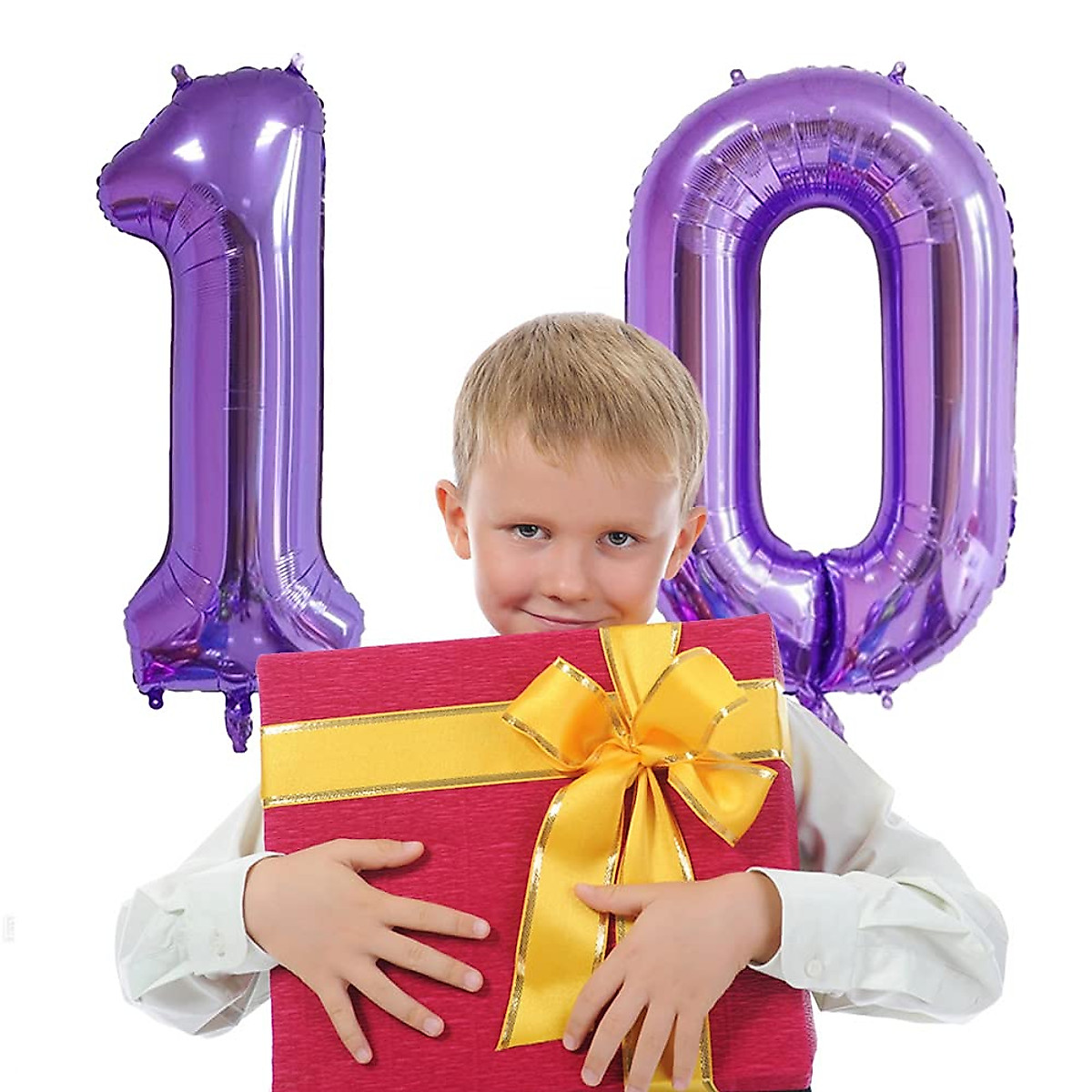 Xihuimay Number 10 Balloons 40 inch Digital Balloon Alphabet 10 Birthday Balloons Digit 10 Helium Balloons Big Balloons for Birthday Party Supplies Wedding Bachelorette Bridal Shower, Purple Number 10