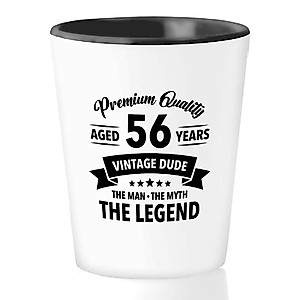 Bubble Hugs 56 Birthday Shot Glass 1.5oz - aged 56 years vintage dude - Turning 56 56th Birthday Born in 1967 Dirty Fifty Gifts Work Bestie