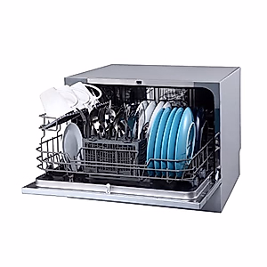 EdgeStar DWP62BL 6 Place Setting Energy Star Rated Portable Countertop Dishwasher - Black