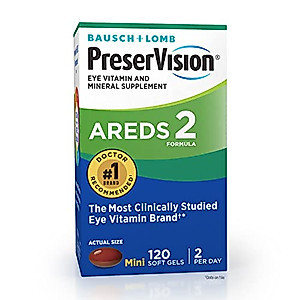 PreserVision AREDS 2 Eye Vitamin & Mineral Supplement, Contains Lutein, Vitamin C, Zeaxanthin, Zinc & Vitamin E, 120 Softgels