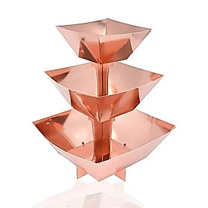 Rose Gold Birthday Party Supplies Decorations Cardboard Rose Gold Dessert Display Dessert Stand Candy Snack Cupcake Stand Cake Stand Bowl Stand Tower Display for Wedding