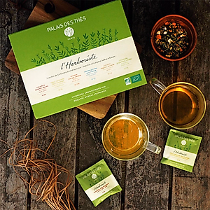 Palais des Thés - Organic L'Herboriste Set - Selection of 36 Count Premium Herbal Tea Biodegradable Bags Box