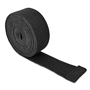 YogaAccessories 10' Cotton Yoga Strap Without a Buckle - Black