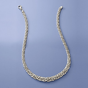 Ross-Simons Sterling Silver Graduated Byzantine Necklace. 18 inches