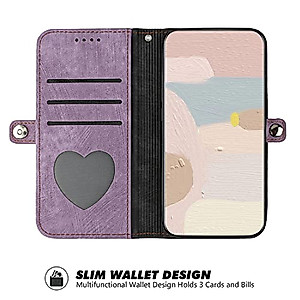 WATSKY for Oppo A57/REALME V23/A77 5G/A57E 4G/A57S 4G/A77 4G/1+Nord N20 SE 4G Contrast Flip Phone Case Purple