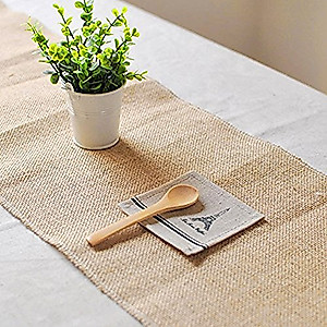 100% Natural Jute Rustic Burlap Table Runner - 12" Wide x 120" Long - Perfect for Rustic Theme Weddings, Events, Parties, BBQ's, Dining Table & Home Decor.