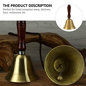 TOYANDONA Metal Hand Bells Call Bell Service Hand Bells Black Wooden Handle Handbells Santa Hand Bell Note Handbell Diatonic Metal Bells Musical Percussion for Christmas Dinner Shop Hotel