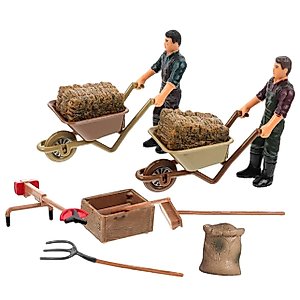 KOMBIUDA 12pcs Farm Accessories Model Sand Tray Miniatures Lawn Mower Accessories Cow Accessories Miniature Farmer Mini Mower Farm Playset Miniature Tools for Crafts Mini Farm Toys
