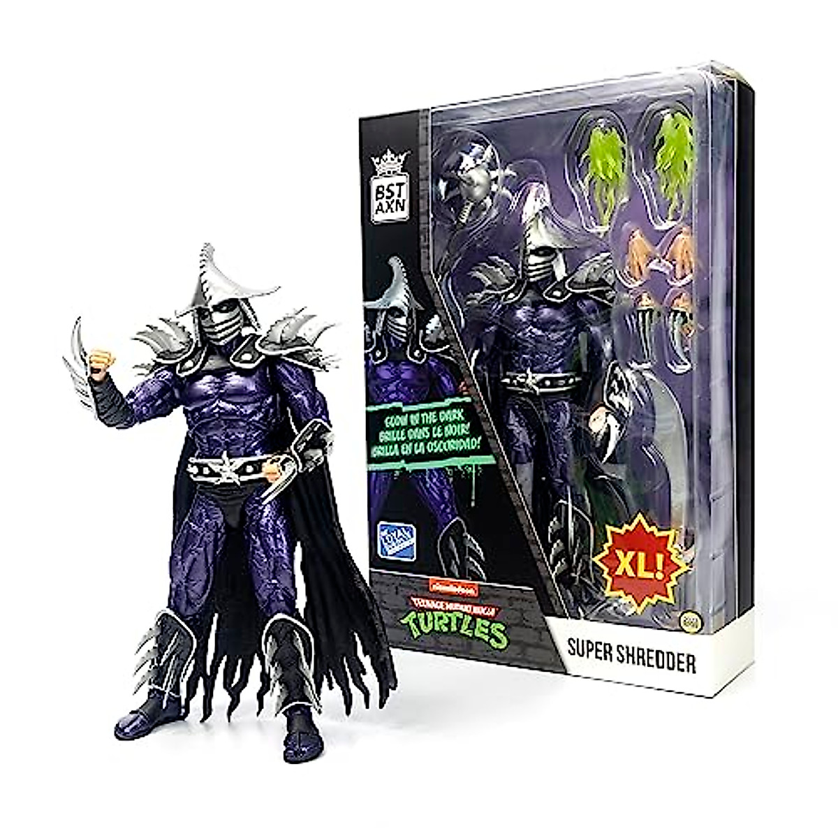 The Loyal Subjects Teenage Mutant Ninja Turtles BST AXN Limited Edition SDCC 2023 Super Shredder Glow-in-The-Dark 8-inch XL Action Figure
