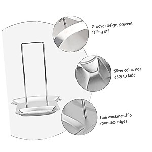 Alipis 1pc Stainless Steel Pot Lid Rack Sink Drying Rack Counter Hand Towel Holder Stand Pan Pot Drying Rack Stainless Steel Scoop Stainless Steel Ladle Stainless Steel Sink Spoon Holder