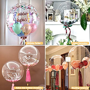 RUBFAC Bobo Balloons 12pcs, 36 Inch Bubble Balloons Clear Bobo Balloons, Large Transparent Balloon for Stuffing Wedding Birthday Party Decorations