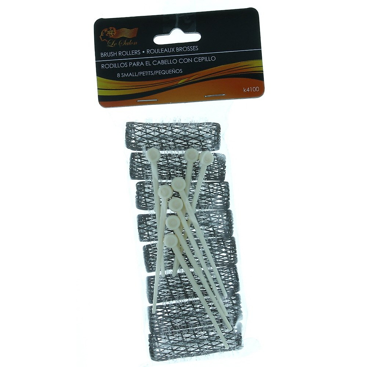 16 BRUSH ROLLERS & PINS Small Mini Hair Curlers Bristles 2" x 1/2" Kids Pageants (2 packs)