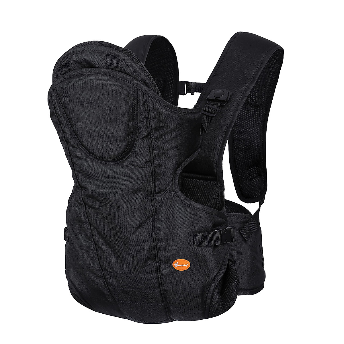 Dreambaby Manhattan Adjustable 3 in 1 Position Baby Carrier - IHDI Approved Hip Healthy - Newborns Toddlers up to 33lbs - Fits for Most Adult Sizes - Black - Model L296