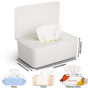 Honeydak 4 Pieces Baby Wipes Dispenser Wipe Container Keep Wipes Moist Baby Wipe Holder Easy Open Wet Tissue Storage Non-Slip Box Case