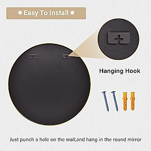 HARRITPURE Round Mirror 30 Gold Wall Mounted Circle Mirrors Vanity Mirror with Brushed Aluminum Alloy Frame Modern Decoration for Bathroom, Living Room, Vanity, Bedroom, Entryway