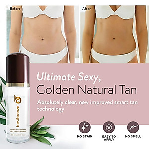 Best Bronze Clear Self Tanning Mousse with Mitt - Sunless Tanner Foam for Customizable Light, Medium & Dark Tan - Vegan Tanning Mousse & Natural Tanner for Bronze Glow (5.07 Fl Oz Tanner & Mitt)