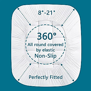 CHOKIT Luxury Soft 5D Spiral Fiber Queen Mattress Topper, Extra Thick Mattress Pad Cover for Back Pain Relief, Cooling Breathable Pillow Top Protector with 8-21" Deep Pocket, All Season Bedding