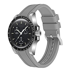 Juntan Curved Ends Silicone Watch Band 20mm 22mm Universal Soft Rubber Sport Replacement Watch Straps for Moonswatch Multiple Colors Watch Bands Men Women