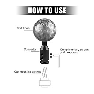 UGSHY 1 PC M12 x 1.25 Universal Shift Knob Adapter, Aluminum Alloy Transmission Gear Stick Shift Connector, for Non Threaded Shifters (Black)