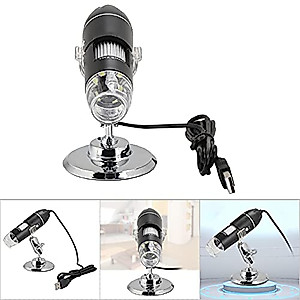 FASJ Computer USB Camera, Adjustable Macro Lens Digital Microscope, 1600X for Dynamic Video Recording Taking Photos