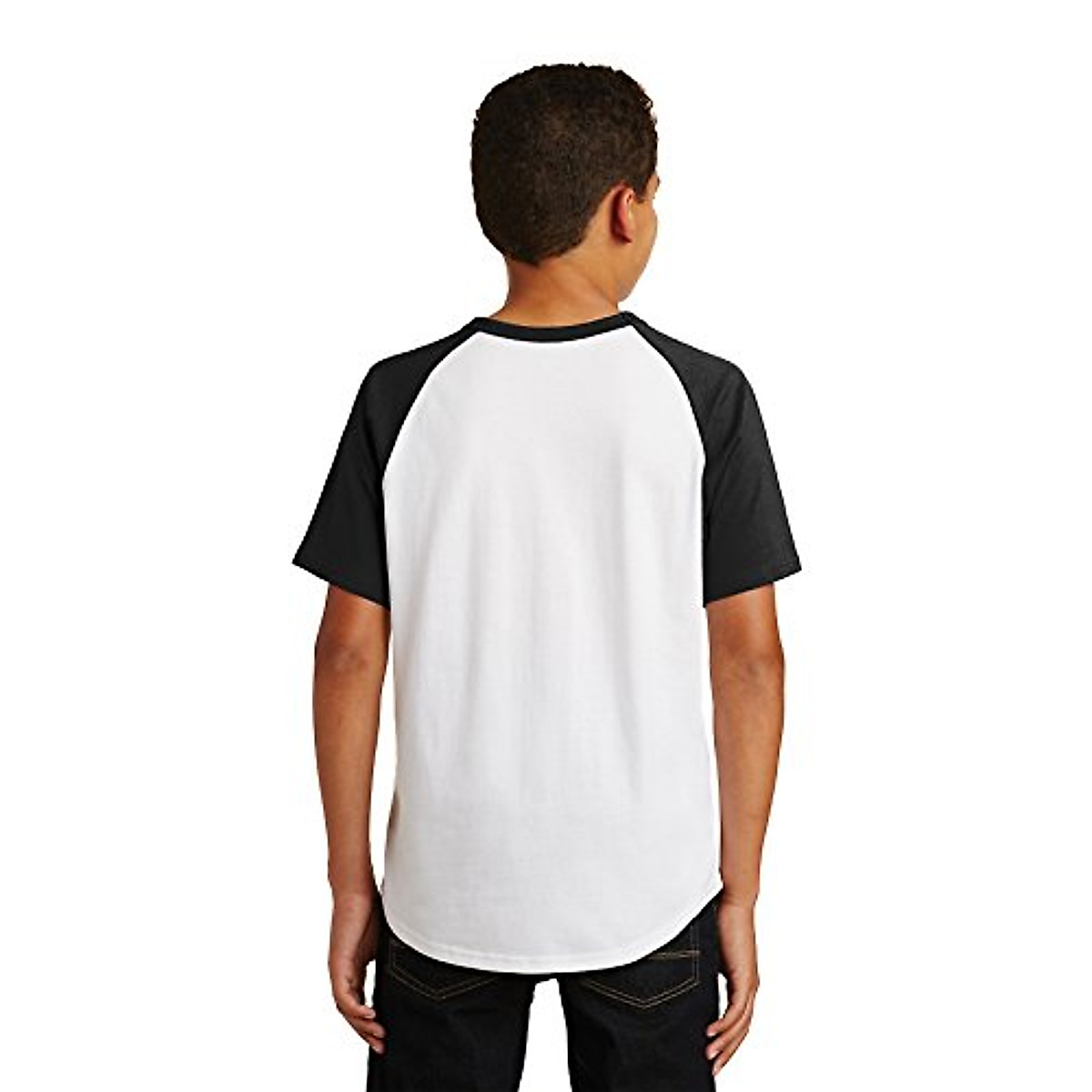 SPORT-TEK Youth Short Sleeve Colorblock Raglan Jersey F20 White/Black