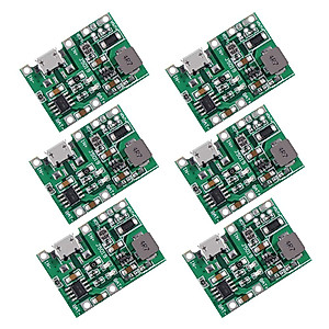 AITRIP 6PCS 2A USB 18650 Lithium Li-ion Battery Charger Module Boost 3.7V to 5V 9V 12V Adjustable DC-DC Step Up Boost Module TP4056 DIY Kit Parts
