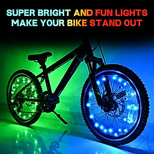 TINANA 2 Tire Pack LED Bike Wheel Lights Ultra Bright Waterproof Bicycle Spoke Lights Cycling Decoration Safety Warning Tire Strip Light for Kids Adults Night Riding (Pink 2pack)
