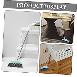 BUTIFULSIC 2pcs Stainless Steel Broom Market Broom Outdoor Brooms Portable Dust Broom Upright Broom Sweeper Broom Household Broom Long Handled Broom Large Broom Lobby Broom Blue Plastic