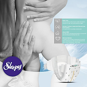 SOHO, Bio-Natural Sleepy Baby Diapers, Made from Organic Cotton and Bamboo Extract, Ultimate Comfort and Dryness, Wetness Indicator, Comes with The Baby Wipes, (4 Maxi 15-35 Lbs Count- 24 PCs)