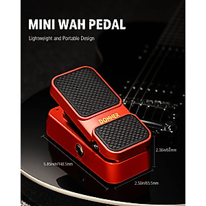 Donner Guitar Wah Pedal, 2 in 1 Wah Volume Pedal, Mini Vintage Electric Guitar Effect Pedal with Wah Wah Active Volume Control, Vowel Lightweight Guitar Pedal