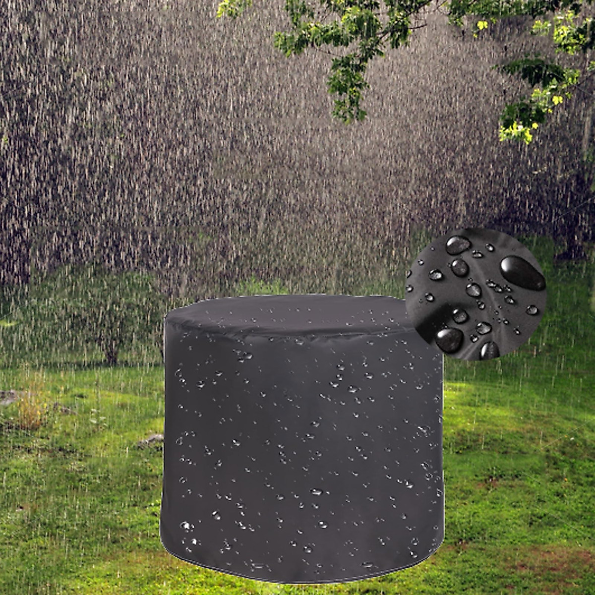 Extra Large Patio Furniture Protector Cover Waterproof 20" D x 20" H, 420D Heavy Duty Oxford Cloth Cover, Garden Furniture Cover Outdoor, Patio Table Cover Round for Lawn, Deck, Backyard