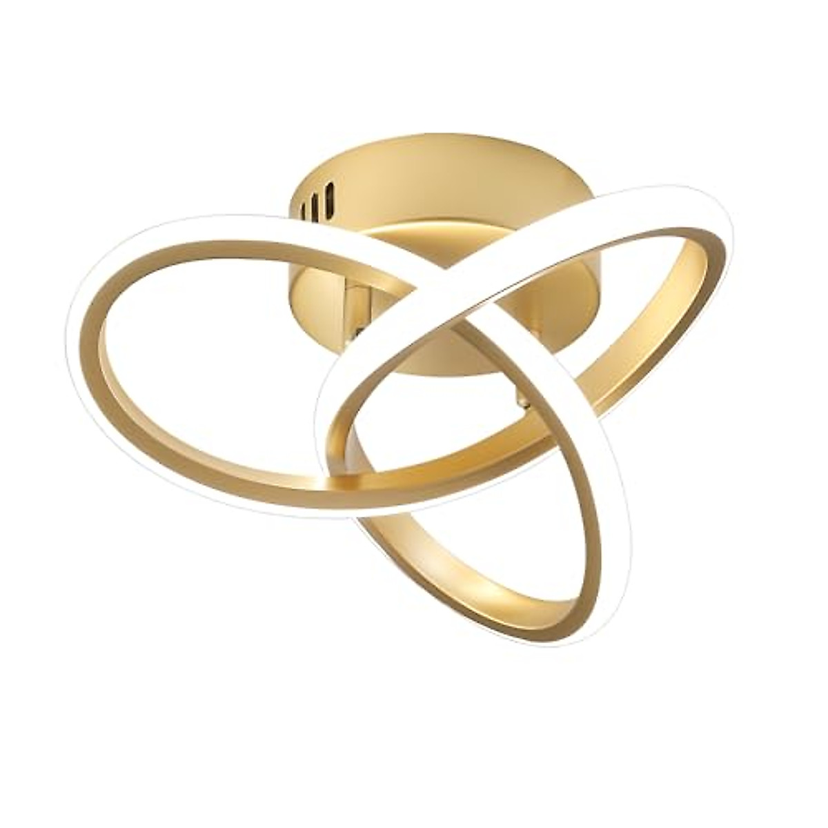 AMZASA Modern LED Ceiling Light Fixtures Gold Semi Flush Mount Ceiling Lamp Hallway Lights for Bedroom Bathroom Entryway Closet Balcony Stair Laundry Room Curved Design