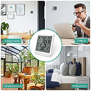 ORIA WirelessThermometer Hygrometer, Wireless Humidity Temperature Sensor, LCD Humidity Monitor with Data Storage, Free Data Export Temp Humidity Sensor for Home, House