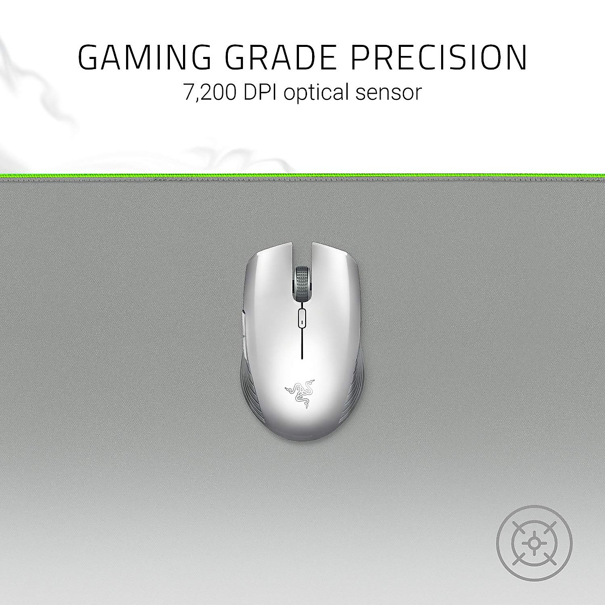 Razer Atheris Ambidextrous Wireless Mouse: 7200 DPI Optical Sensor, 350 Hr Battery Life, USB Wireless Receiver & Bluetooth Connection, Mercury White
