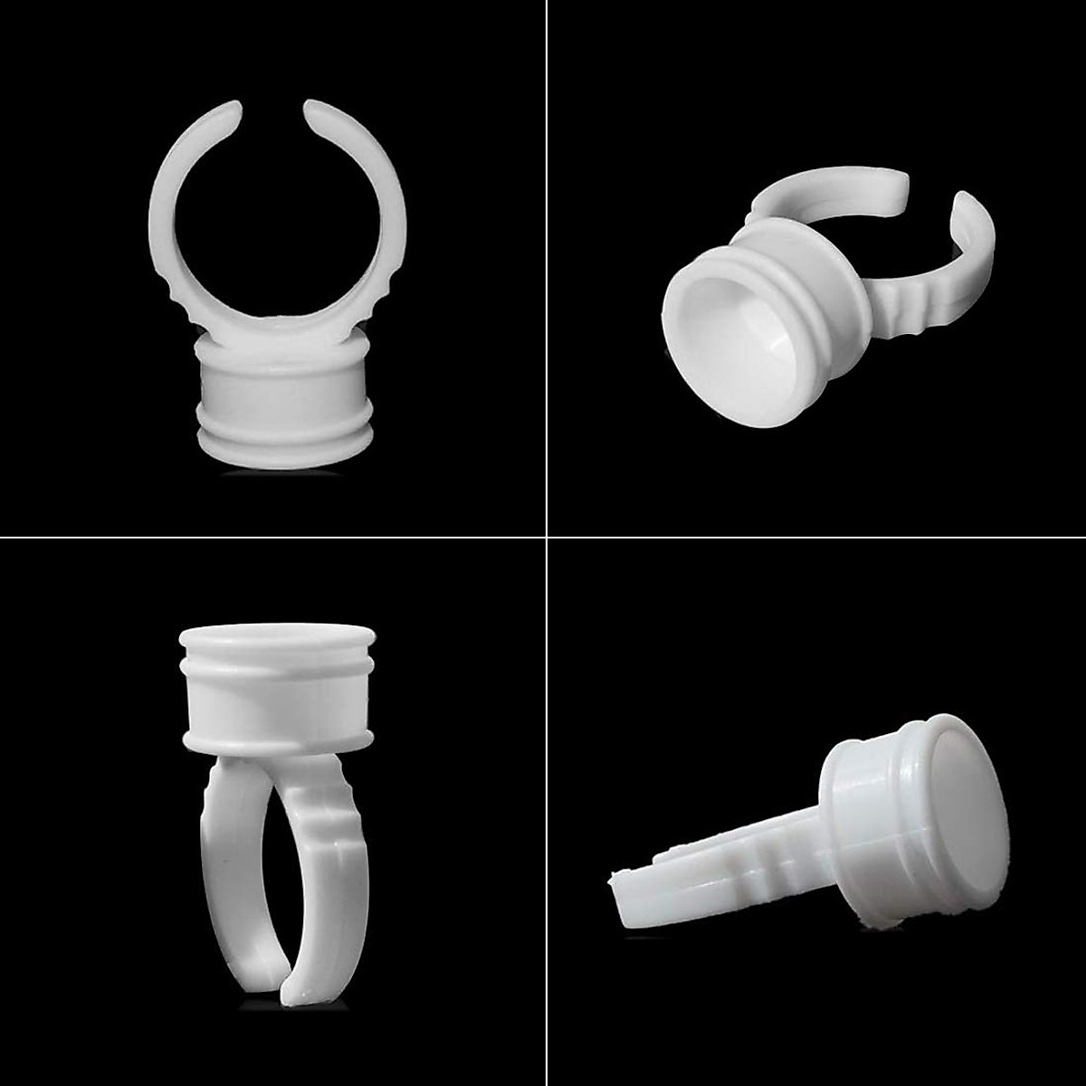 400pcs Tattoo Rings Disposable Ring Cups Glue Palette Holder Disposable Pigment Rings Plastic Makeup Rings for Nail Art Eyelash Extension