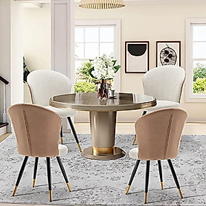 ALISH Dining Chairs, Modern Dining Chairs Set of 2, Uphosltered Dining Room Chairs Kitchen Chairs Desk Chairs Armless Side Chairs Beige